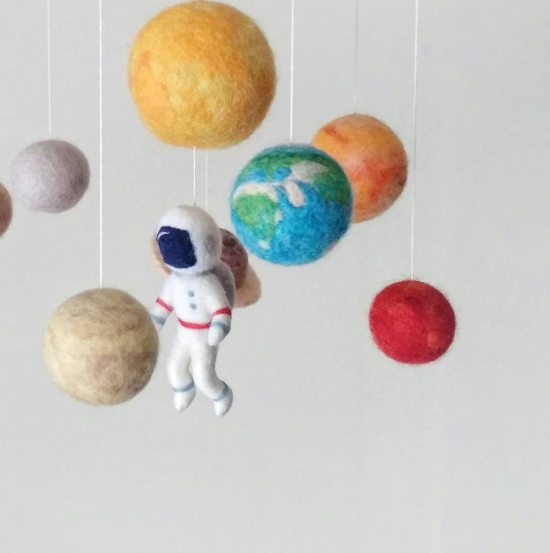 Solar System Mobile Nursery Pastel Outer Space Mobile Baby Boy Felt ...