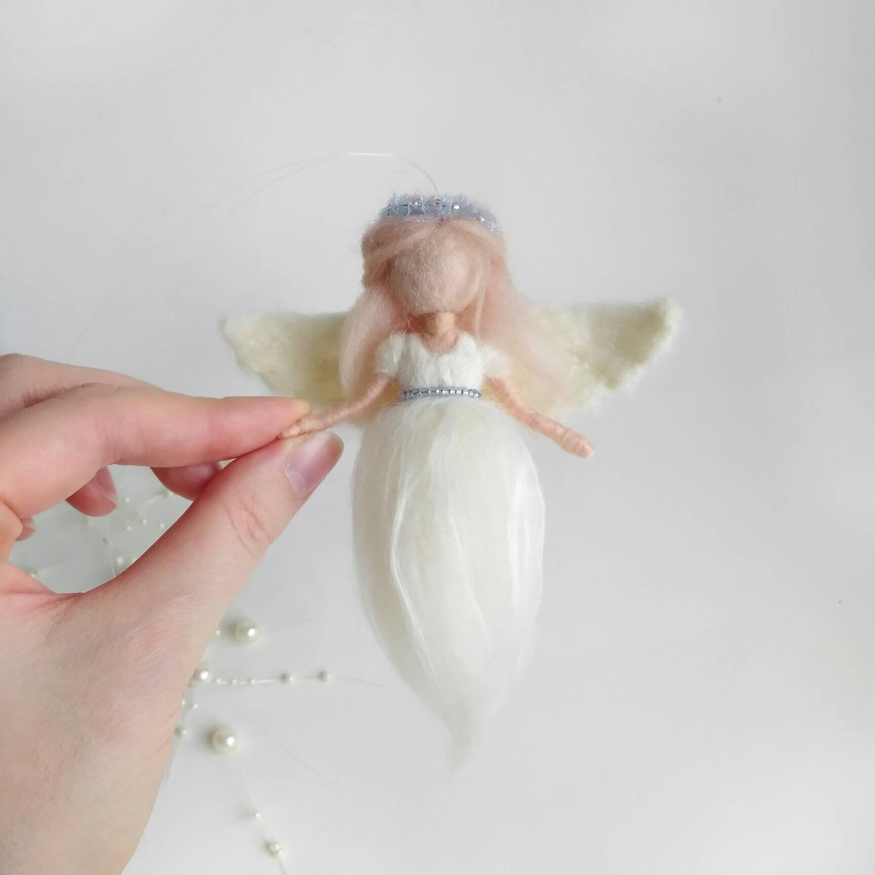 Needle Felted Angel, Felt Angel Ornament, Felt Fairy, Waldorf Dolls ...