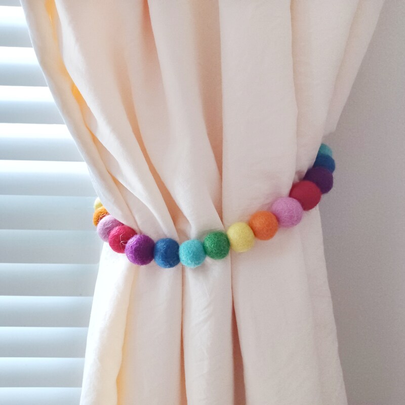 Pom Pom Curtain Holder - Etsy
