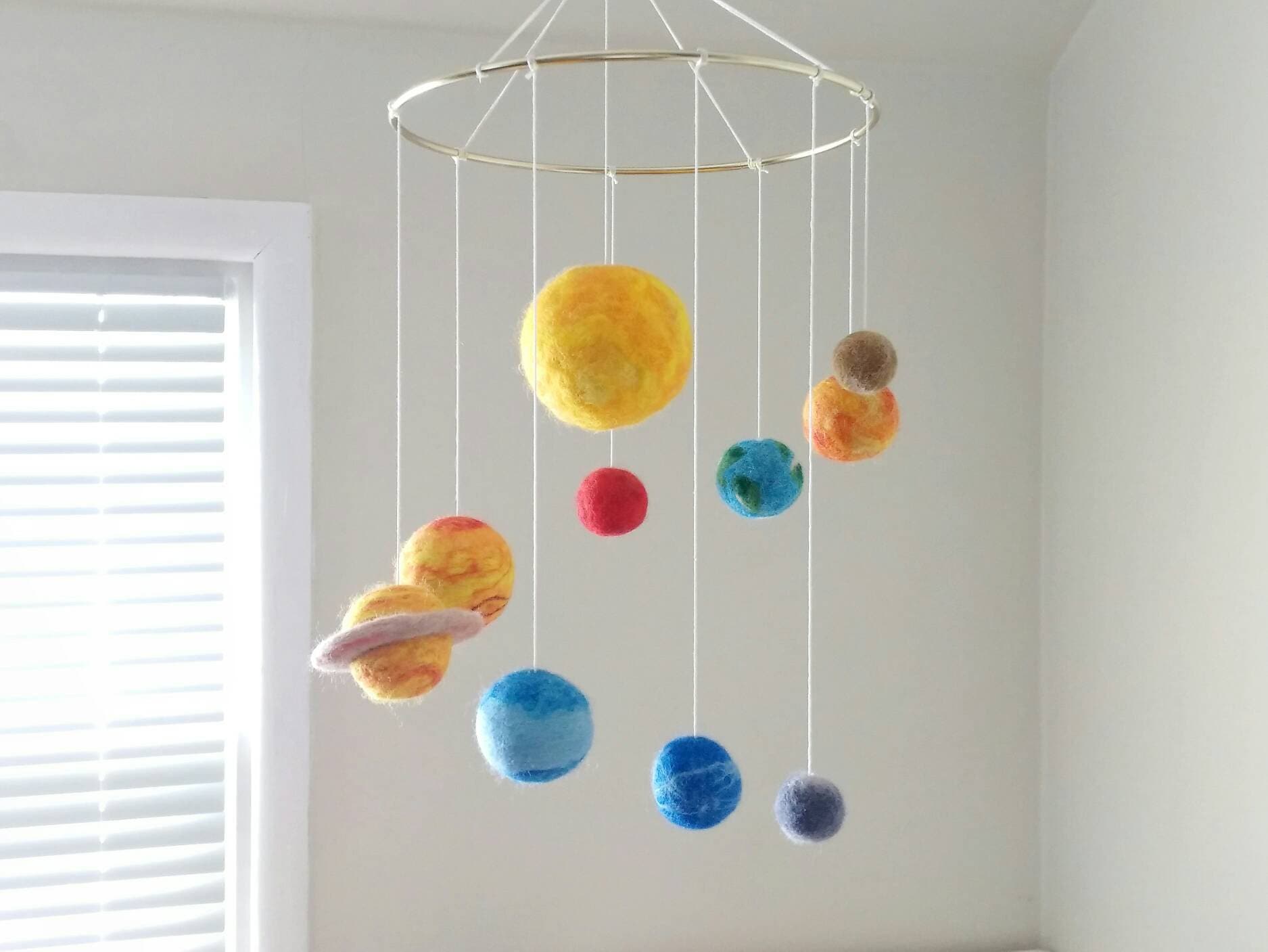 Solar System Mobile Crib Space Mobile Nursery Felt Planet | Etsy