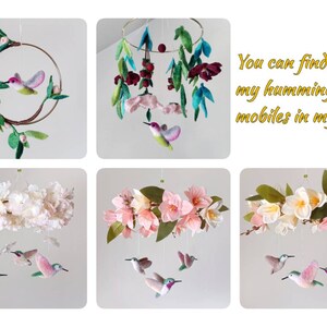 Hummingbird Mobile Felt Bird Mobile Nursery Flower Baby Mobile - Etsy