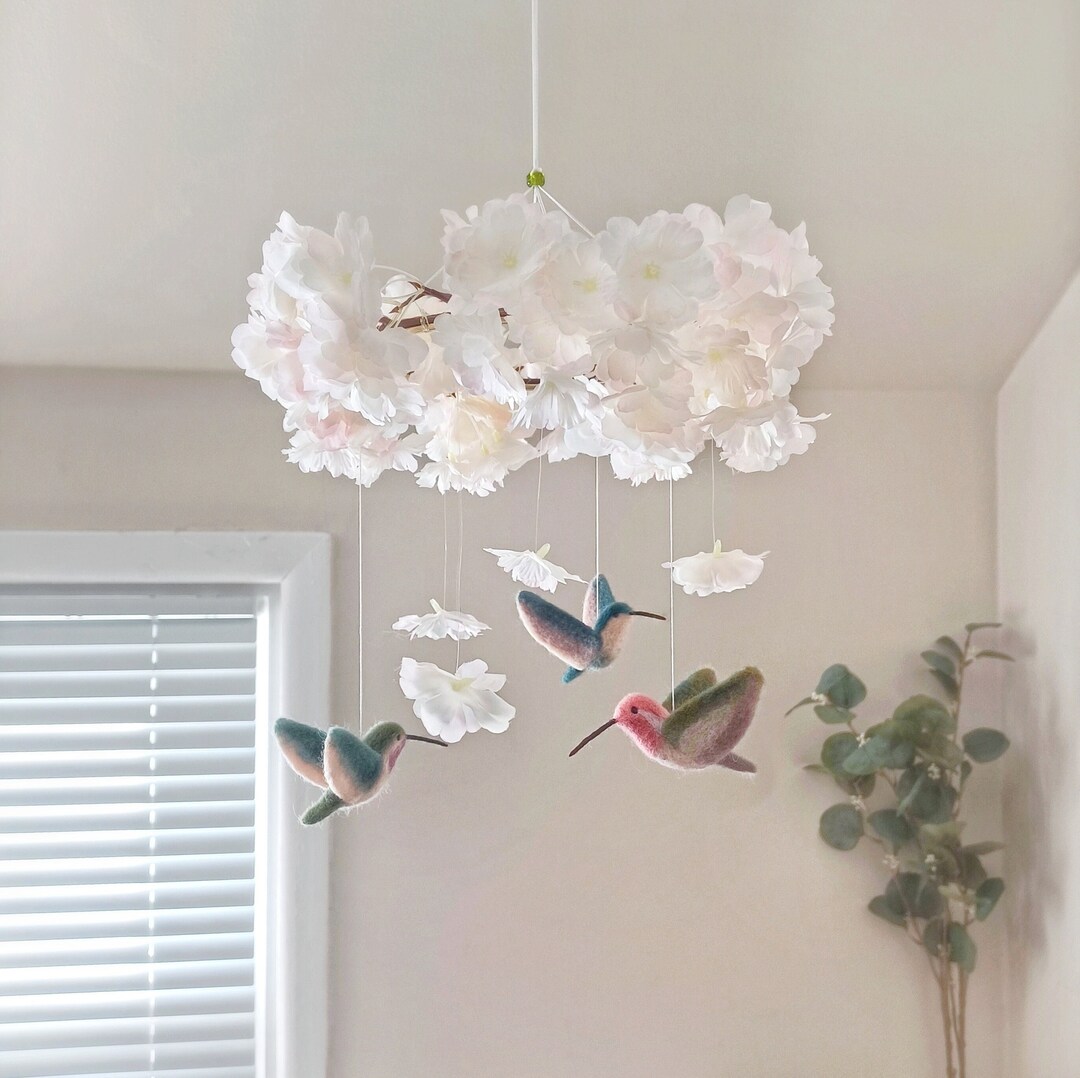 Hummingbird Mobile Bird Baby Mobile Girl Birds Mobile for Nursery Crib ...