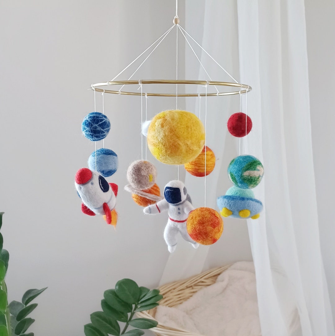 Solar System Mobile Space Mobile for Nursery Space Baby Mobile Boy Felt ...