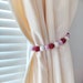 Burgundy Curtain Tie Backs Girls Nursery Curtain Tiebacks Felt Ball Tie ...