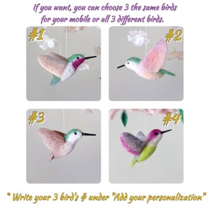 Hummingbird Mobile Felt Bird Mobile Nursery Flower Baby Mobile - Etsy