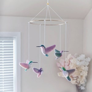 Hummingbird Mobile Woodland Humming Bird Baby Mobile Girl Flying Birds ...
