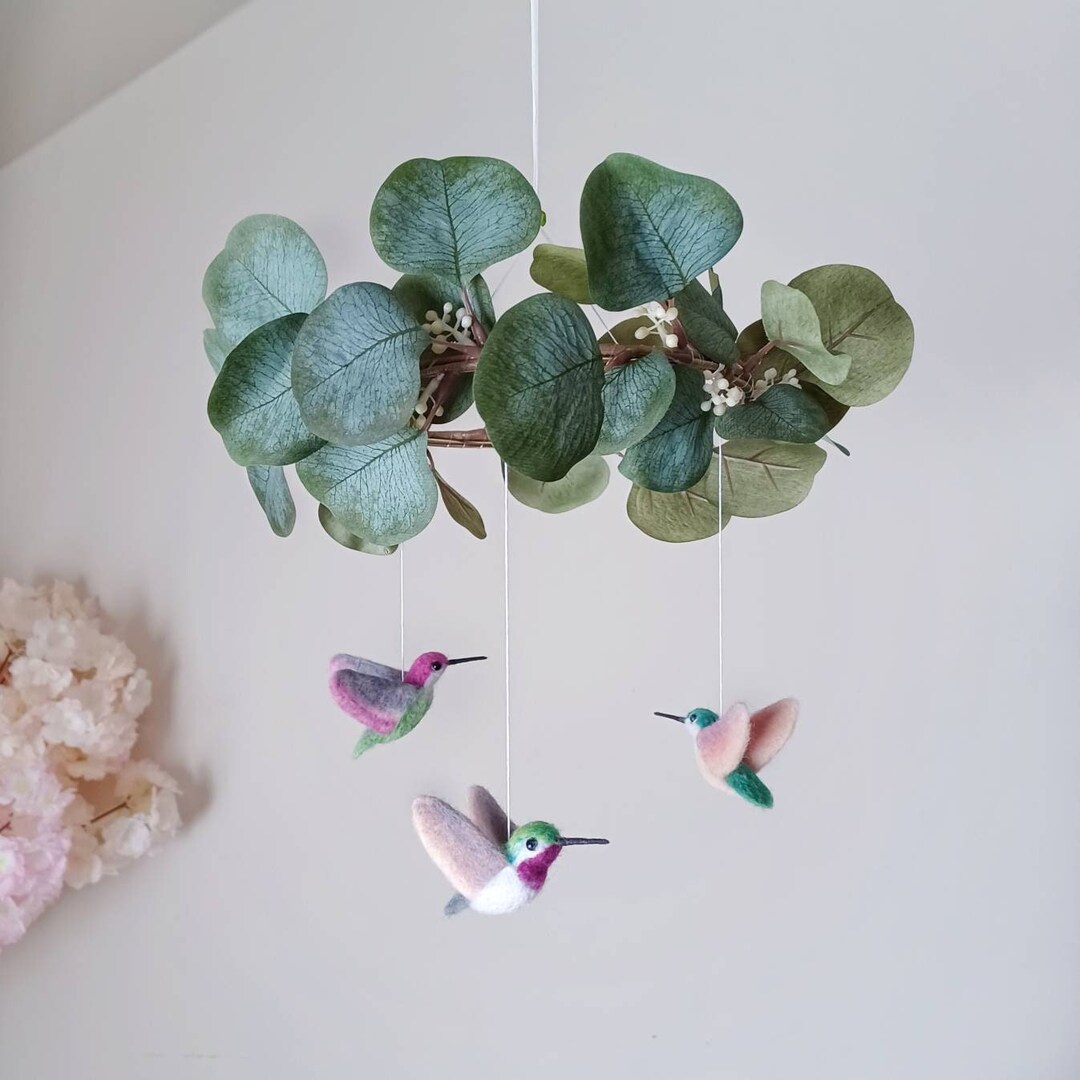 Flying Bird Crib Mobile Hummingbird Mobile Nursery Nature Baby Mobile ...