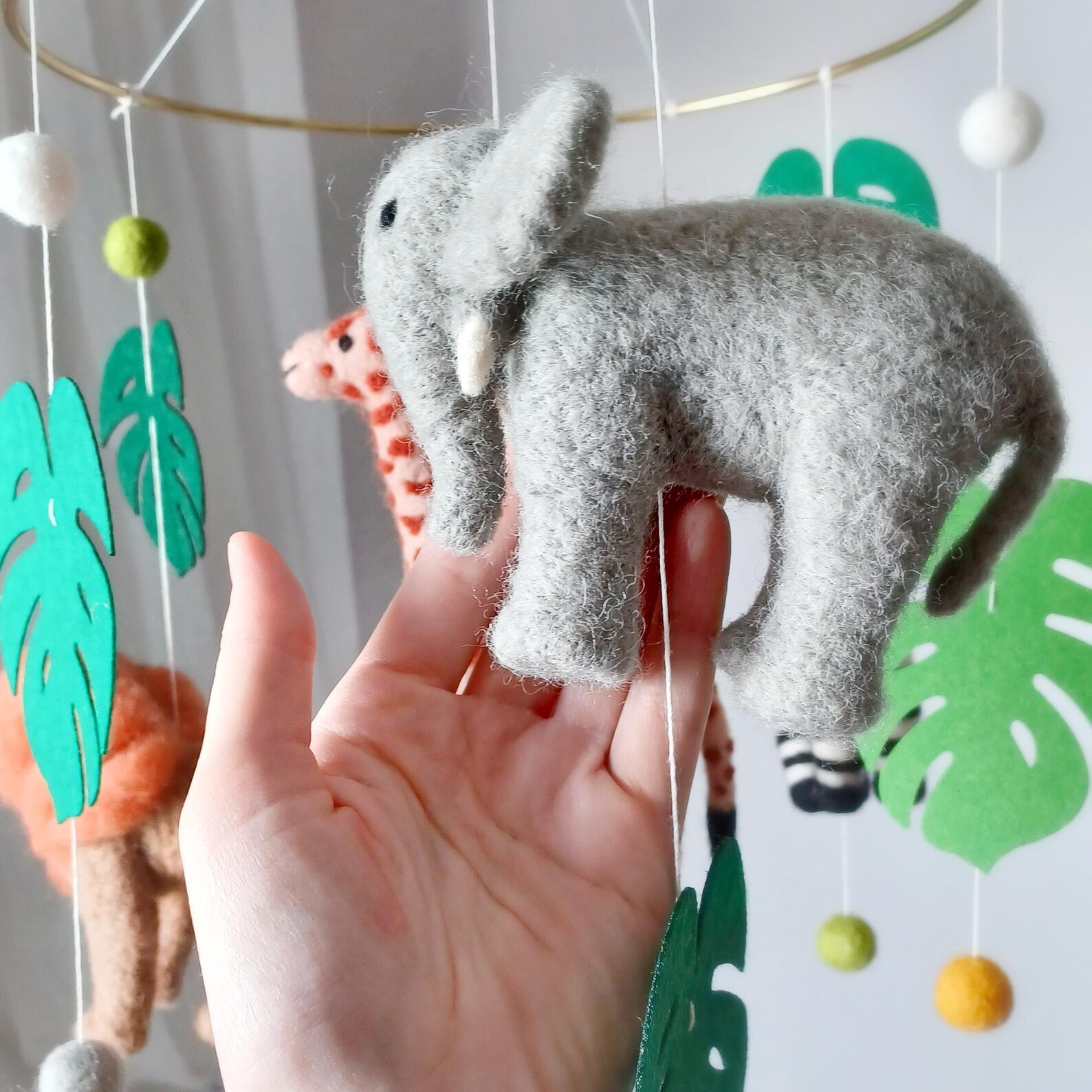 Safari Baby Mobile Boy With Elephant Giraffe Zebra Jungle Animal Baby ...