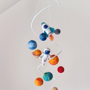 Solar System Mobile Nursery Outer Space Mobile Crib Felt Planets Mobile ...