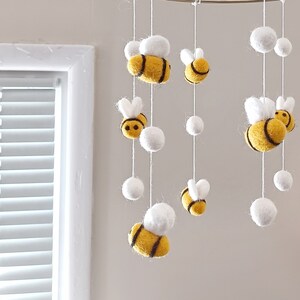 Bee Mobile Bumble Bee Baby Mobile Girl Felt Bee Crib Mobile Neutral ...