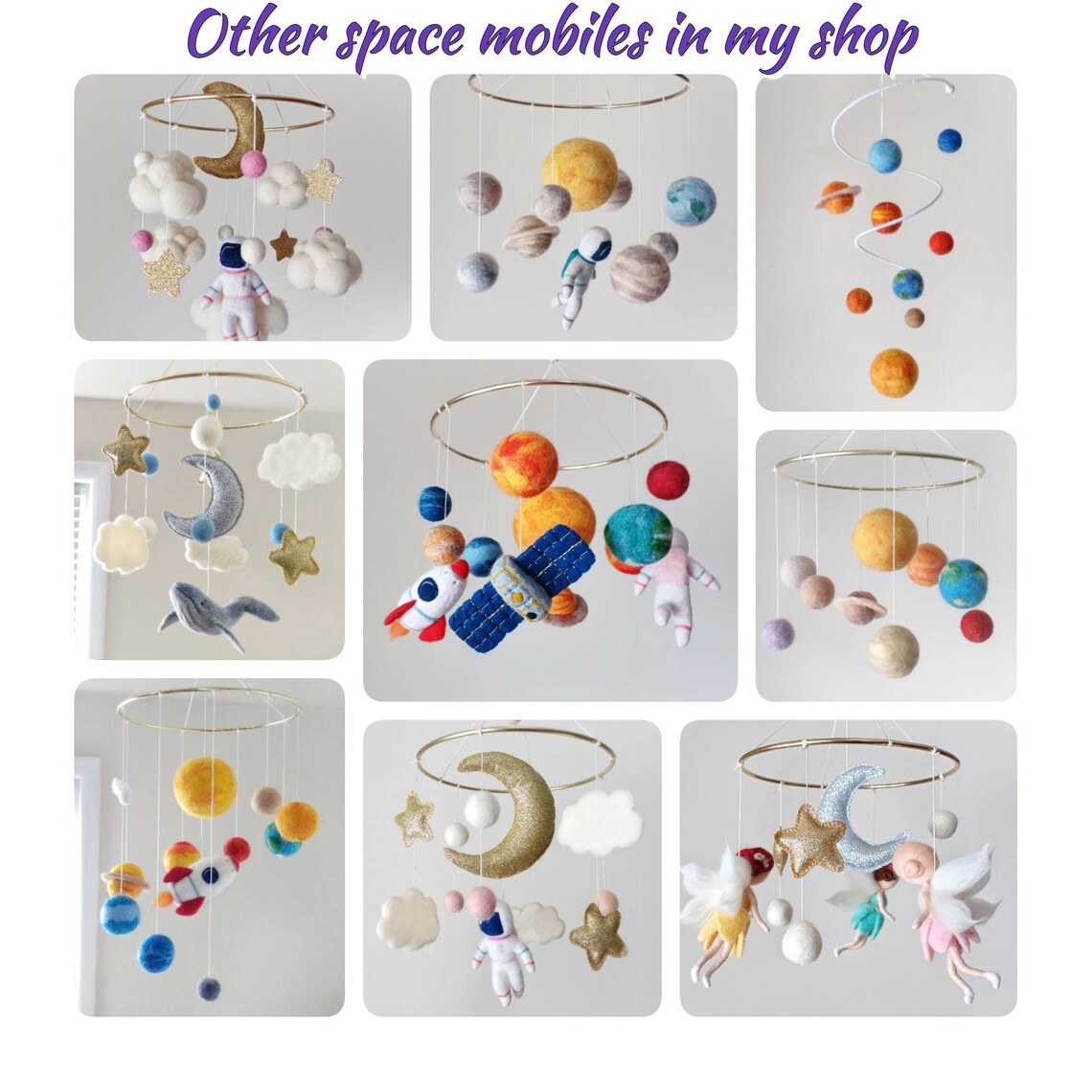 Solar System Mobile Crib Space Mobile Nursery Felt Planet Mobile ...