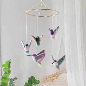 Hummingbird Mobile Flying Bird Mobile Baby Mobile Girl Nature Crib ...