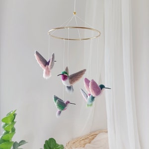 Hummingbird Mobile Flying Bird Mobile Baby Mobile Girl Nature Crib ...