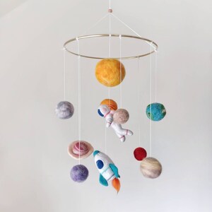 Solar System Mobile Nursery Outer Space Mobile Crib Felt Planet Mobile ...