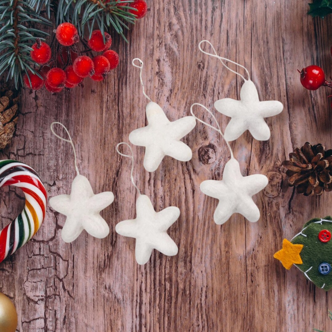 Star Christmas Tree Decoration Felt Christmas Ornaments Kit Felted Star ...