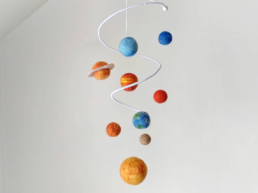 Solar System Mobile Nursery Space Mobile Baby Boy Felt Planets Mobile ...