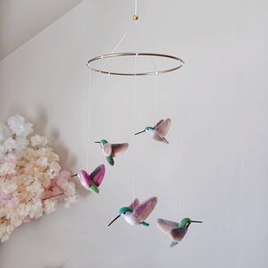Hummingbird Mobile Woodland Humming Bird Baby Mobile Girl Flying Birds ...