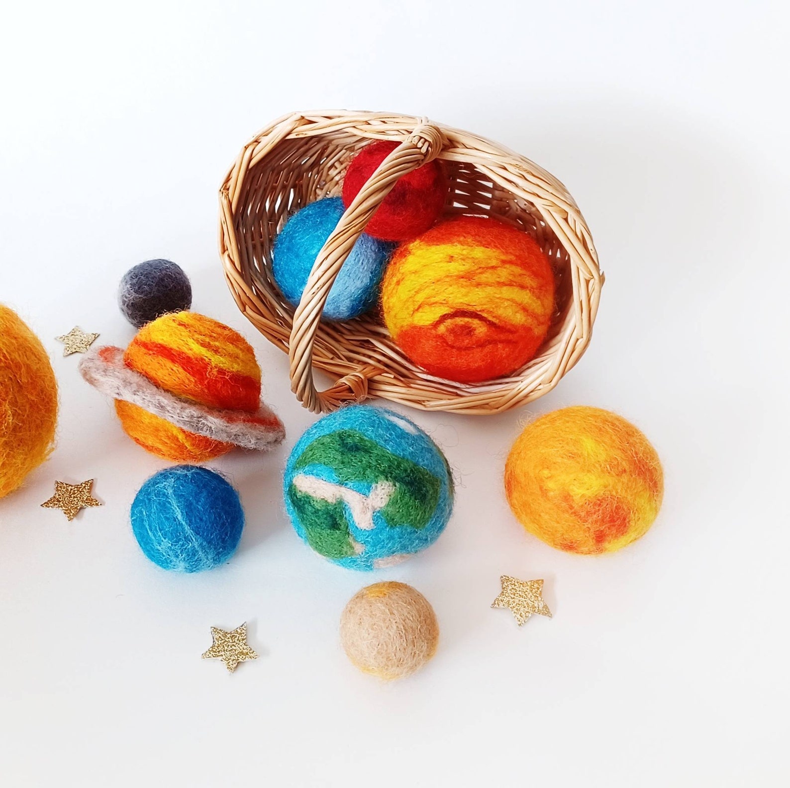 Solar System Set Needle Felted Planets Wool Felt Planet Kit | Etsy