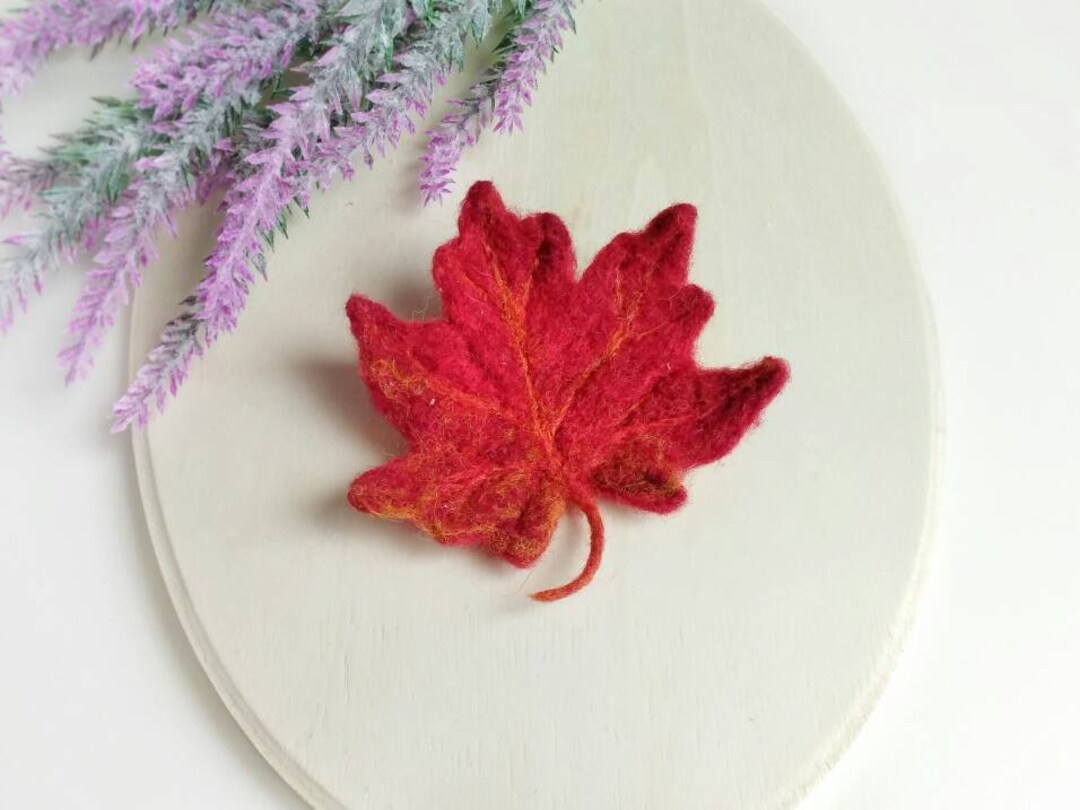 Needle Felted Maple Leaf Brooch, Canadian Maple Leaf Pin, Felt Fabric ...