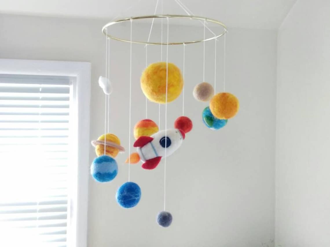 Solar System Mobile Crib Space Mobile Nursery Felt Planet Mobile ...