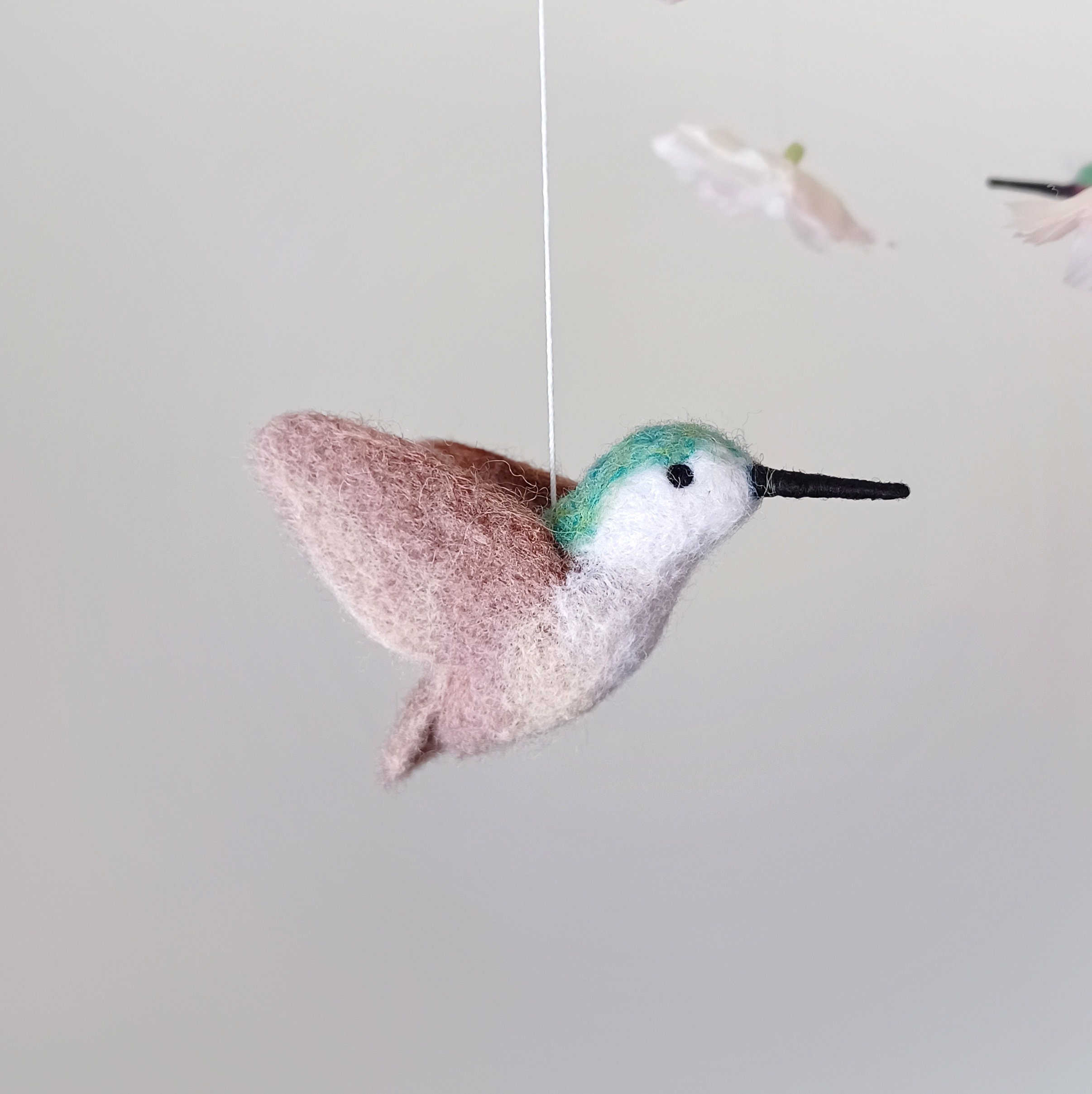 Needle Felted Hummingbird Felt Bird Mobile Woodland Bird - Etsy