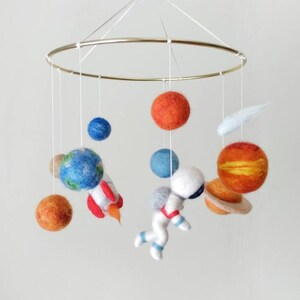Solar System Mobile Baby Space Mobile Nursery Felt Planets | Etsy