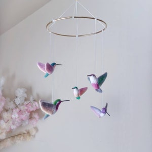 Hummingbird Mobile Woodland Humming Bird Baby Mobile Girl Flying Birds ...