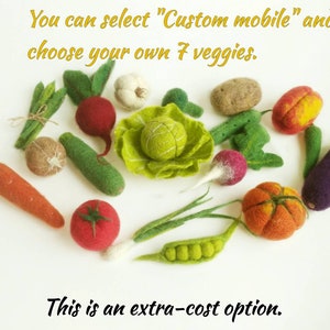 Needle Felted Veggie Mobile Hanging Vegetables Nursery Mobile Greenery ...