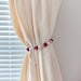 Burgundy Curtain Tie Backs Girls Nursery Curtain Tiebacks Felt Ball Tie ...
