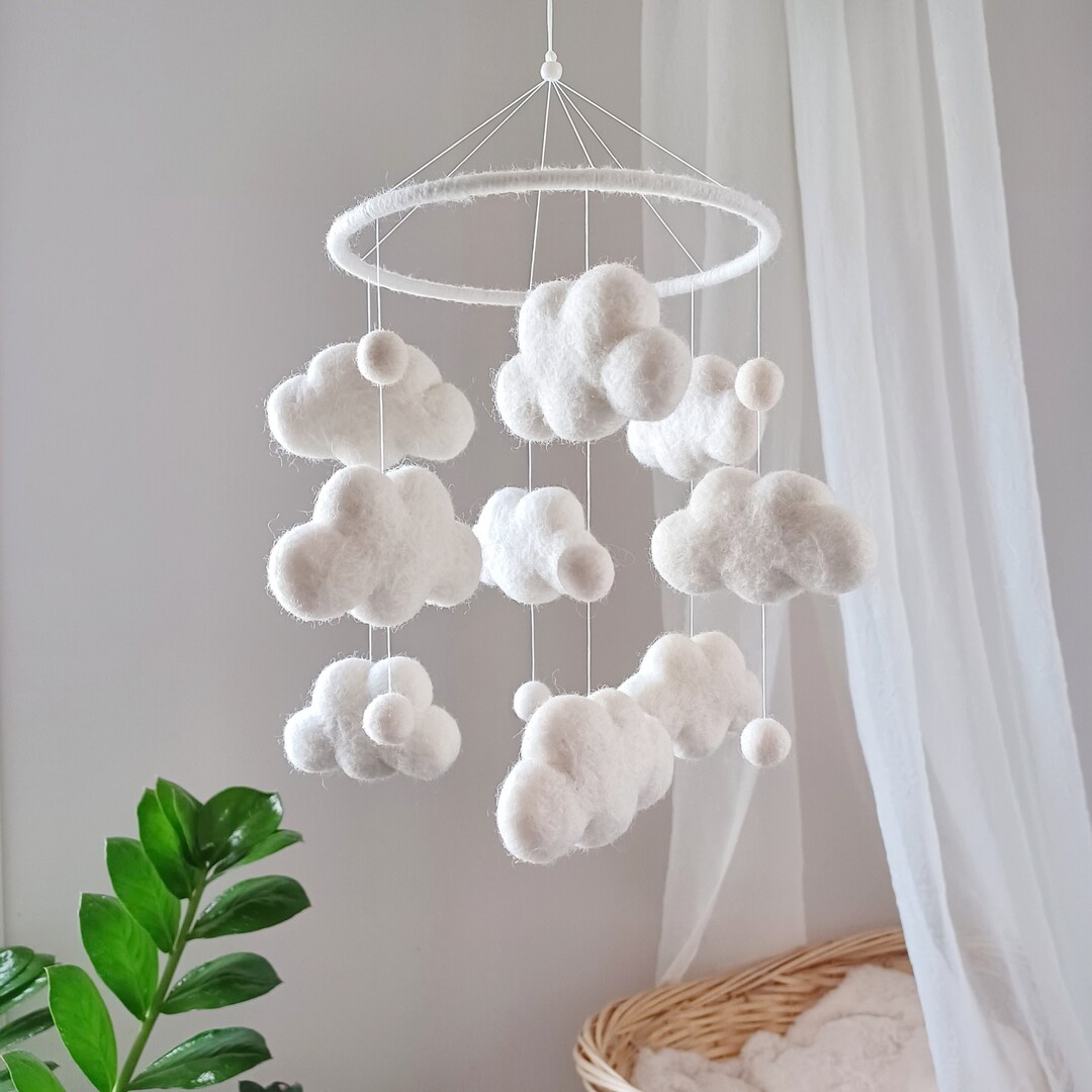 Cloud Mobile Nursery Cloud Baby Mobile Neutral Cloud Crib Mobile Boy ...