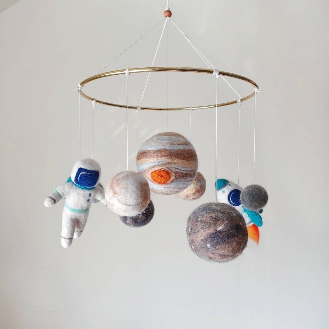 Jupiter With Moons Outer Space Mobile Nursery Felt Planets Mobile Crib ...