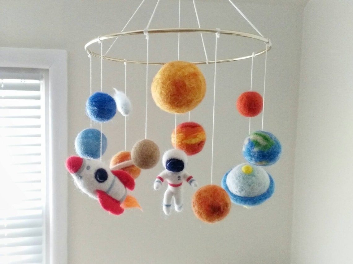 Sonnensystem Mobile Krippe Filz Planeten Mobile Kinderzimmer | Etsy