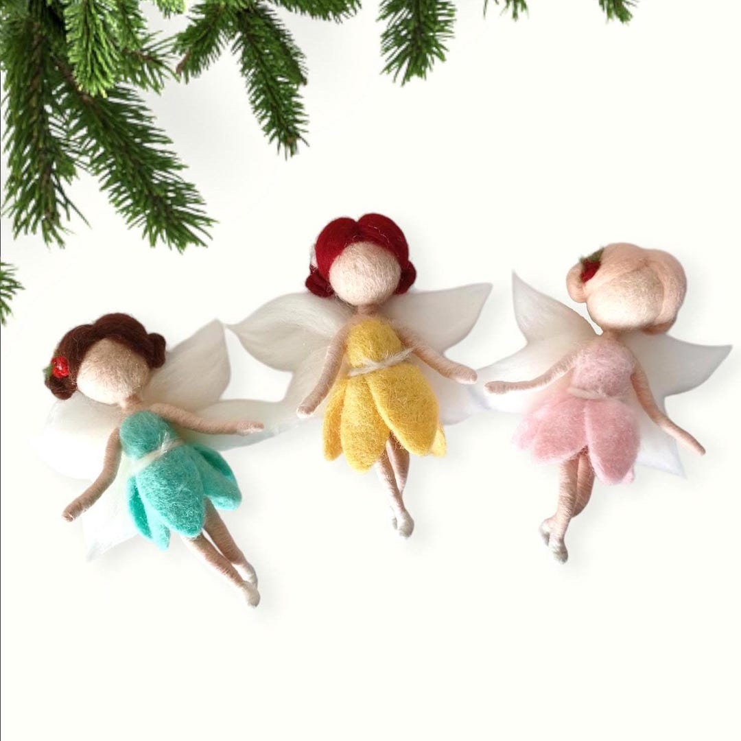 Christmas Fairy Doll Christmas Fairy Tree Ornament Needle Felted Fairy ...