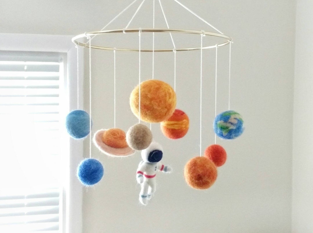 Solar System Mobile Crib Felt Planets Mobile Nursery Astronaut Mobile ...