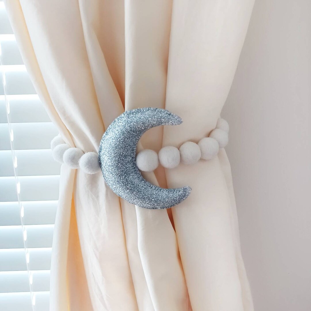 Space Curtain Tie Backs Silver Moon Curtain Holdback Boy Curtain Holder ...