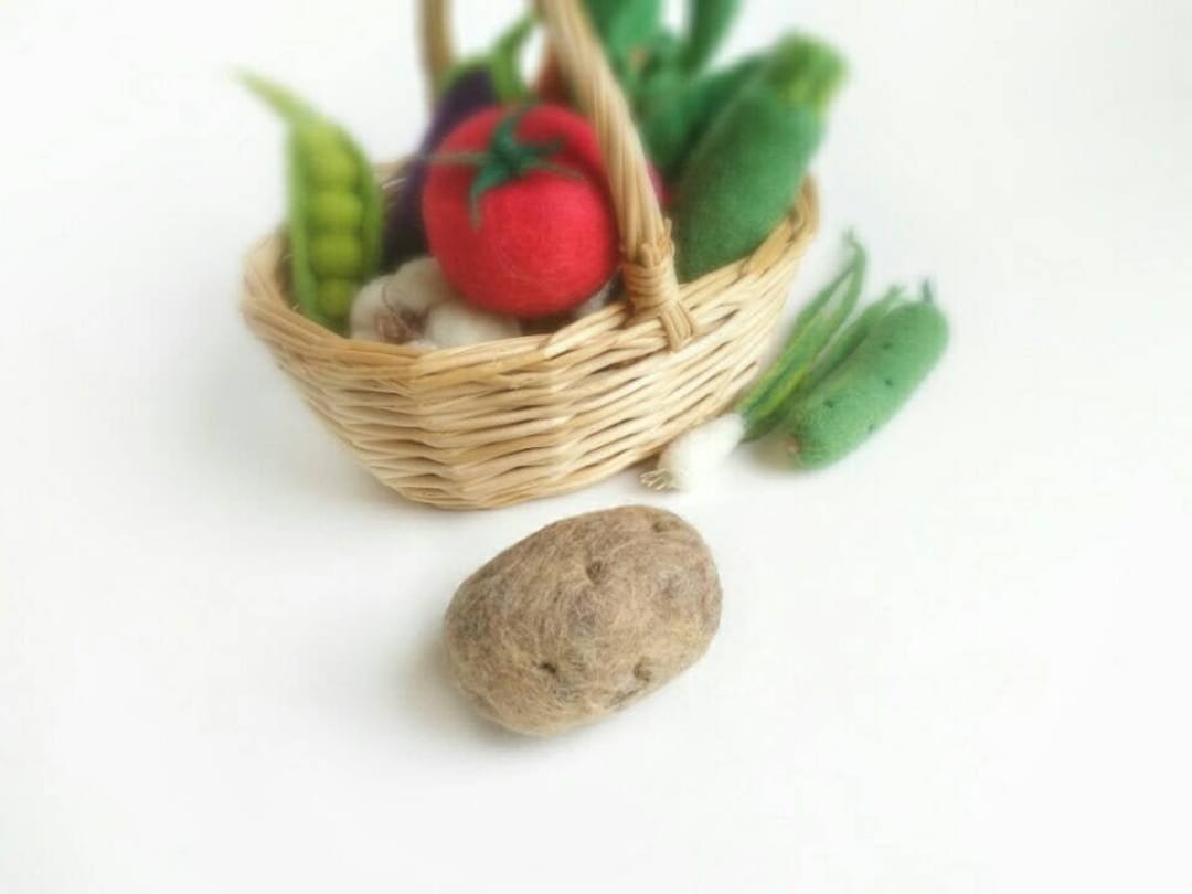 Felt Play Food Potato, Needle Felted Vegetables, Fake Felt Garden, Wool ...