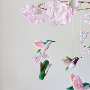 Hummingbird Mobile Crib Flying Bird Mobile Nursery Flower Baby Mobile ...