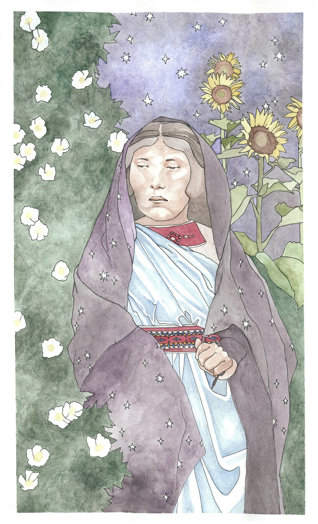 Watercolor & Ink 8.5x11 Art Print: Cherokee Rose - Etsy