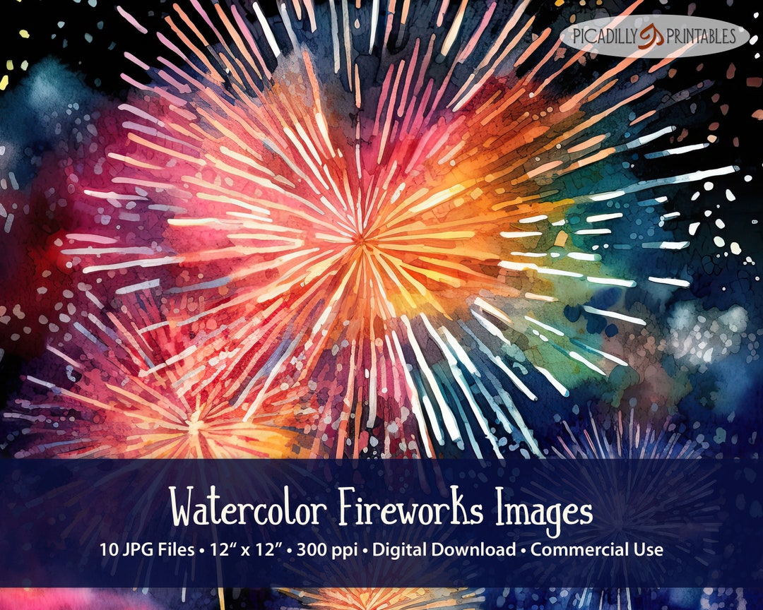 Fireworks Digital Papers - Watercolor Background Images for ...