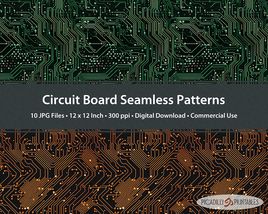 Circuit Board Style Seamless Pattern Backgrounds for Wallpapers ...