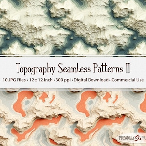 Topography II Map Style Seamless Pattern Backgrounds for Wallpapers ...