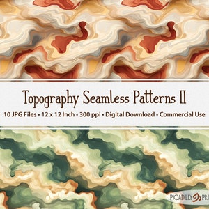 Topography II Map Style Seamless Pattern Backgrounds for Wallpapers ...