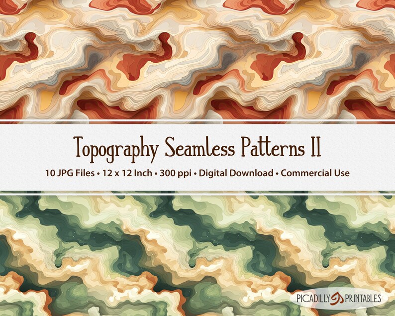Topography II Map Style Seamless Pattern Backgrounds for - Etsy