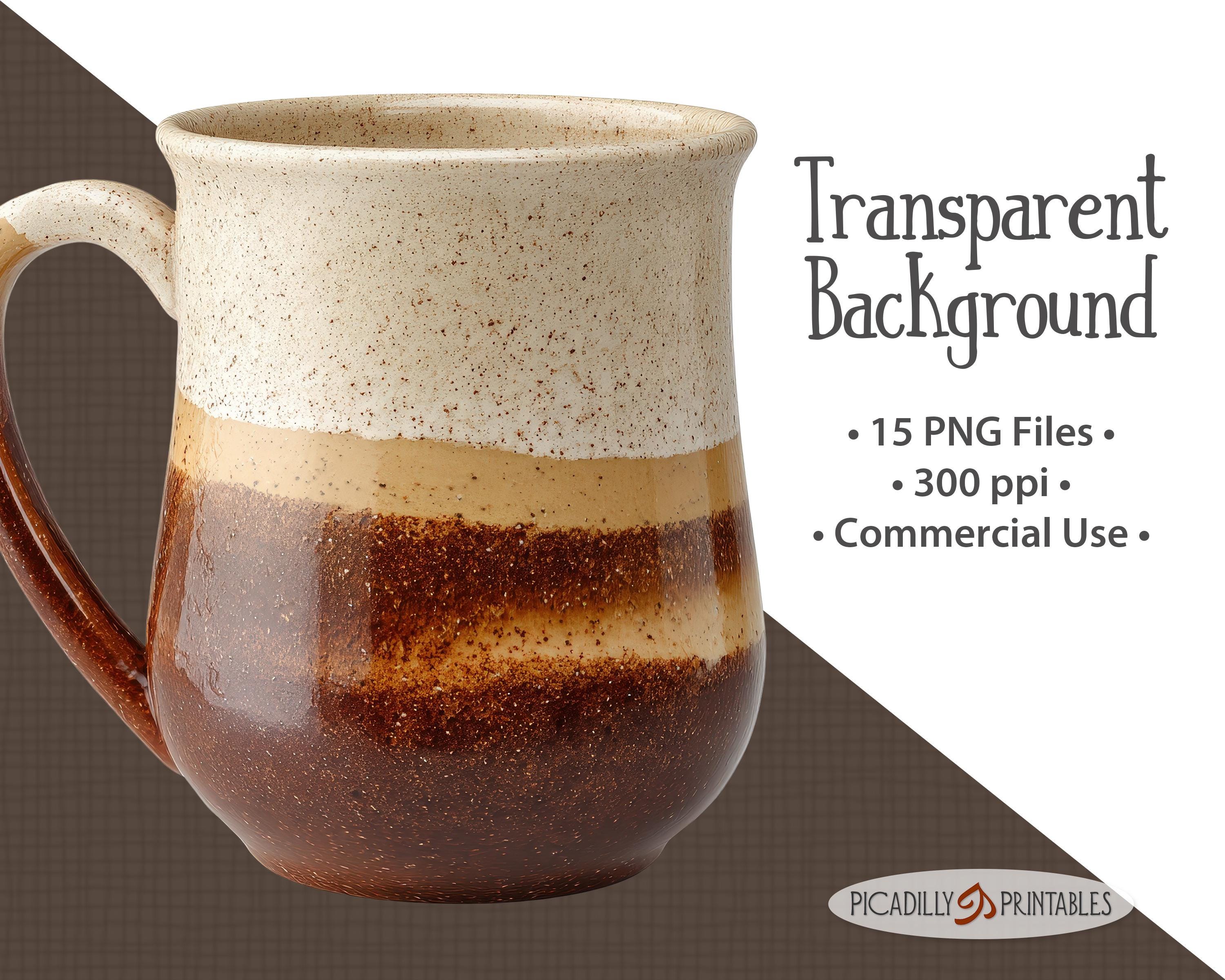Brown & Beige Coffee Mugs Clip Art - 10 PNG Files - Transparent ...