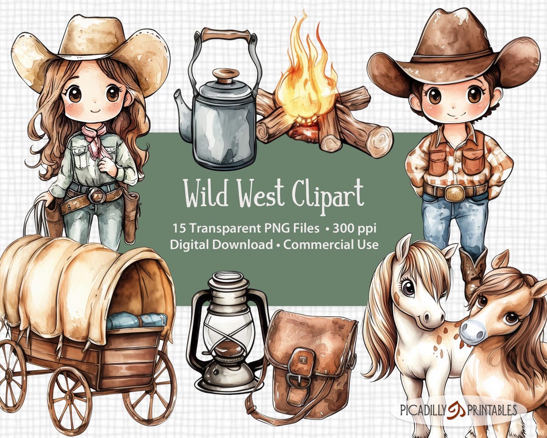 Wild West Clip Art - 15 PNG Files With Transparent Backgrounds - 300 ...