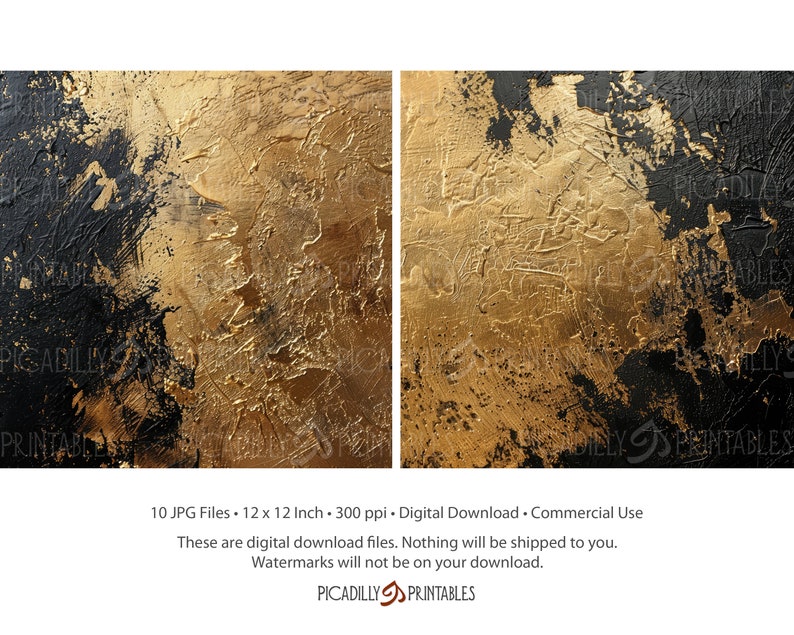 Black and Gold Backgrounds 10 JPG Files 300 PPI 12x12 Commercial Use ...