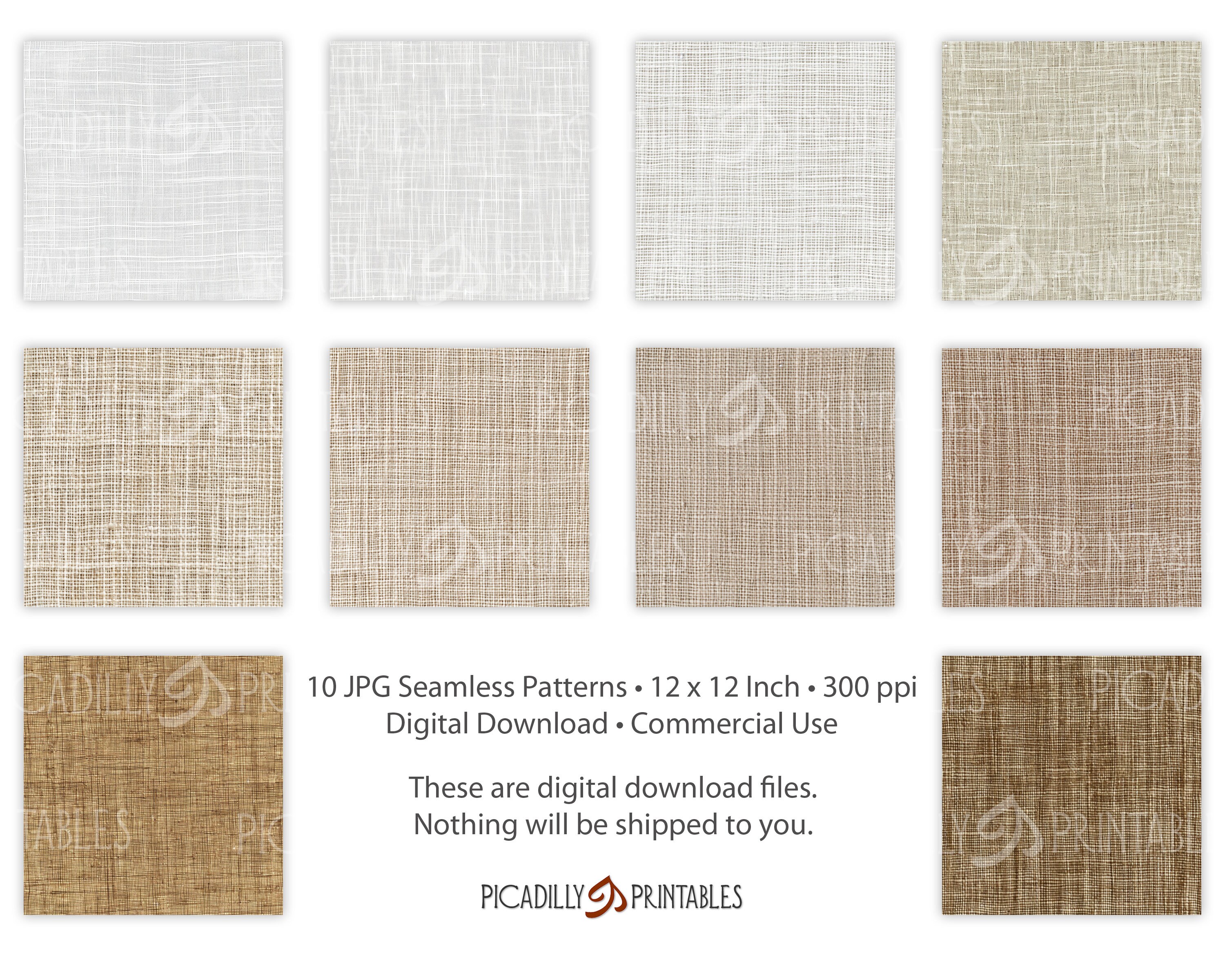 Neutral Linen Fabric Seamless Patterns for Wallpapers, Textiles ...