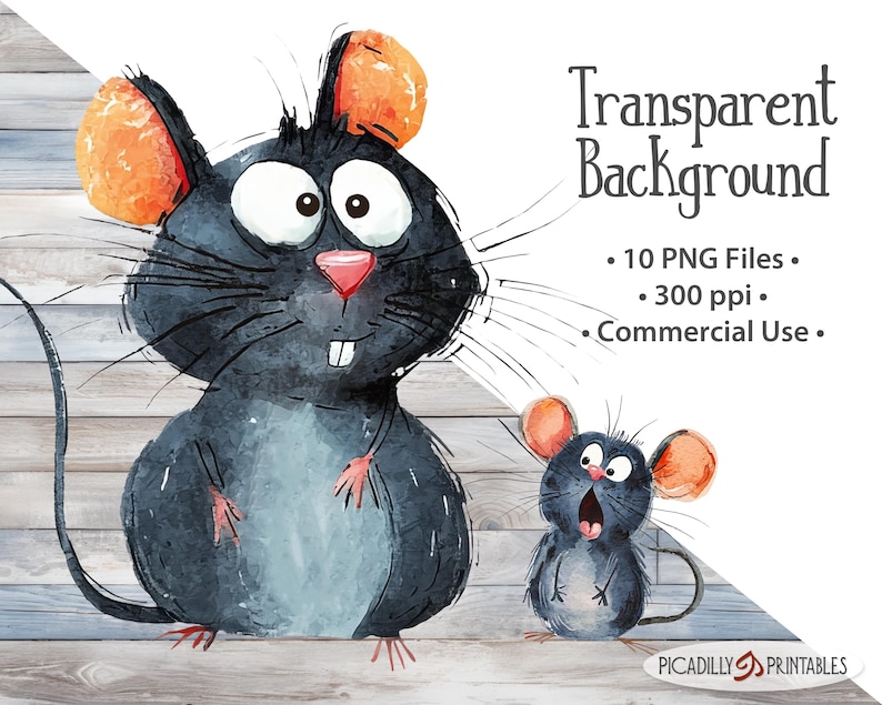 Mischievous Mice Clip Art - 10 PNG Files With Transparent Backgrounds ...