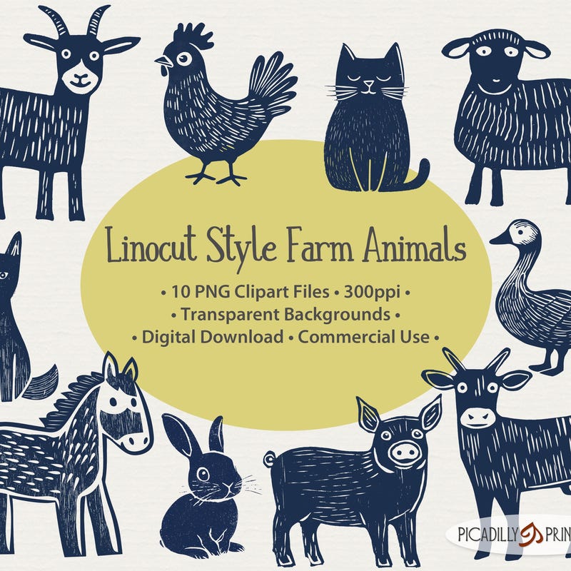 Farm Linocuts - Etsy