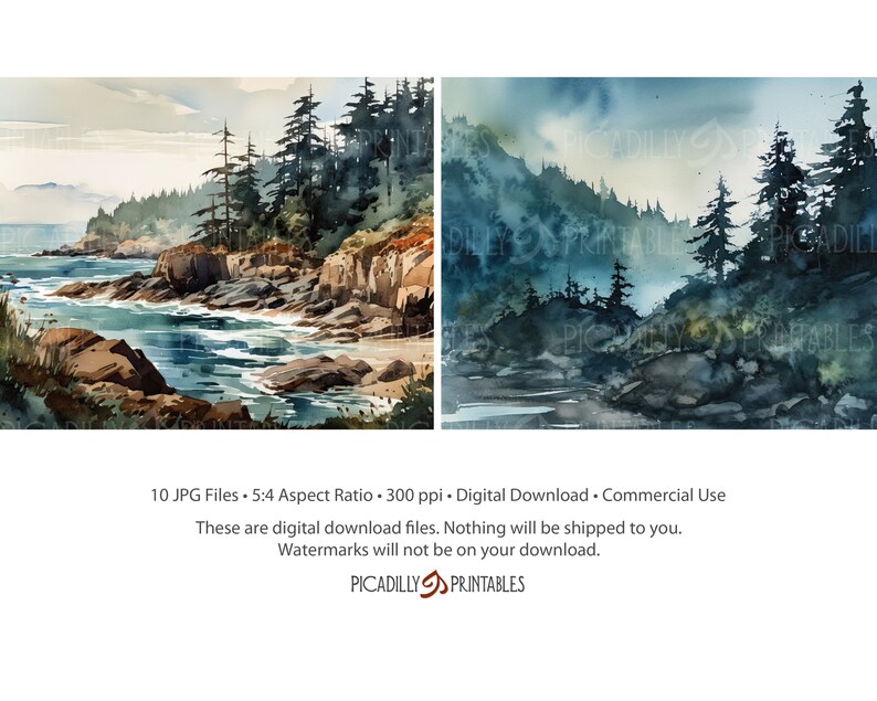 Pacific Northwest - Watercolor Background Images of the PNW Coast and ...